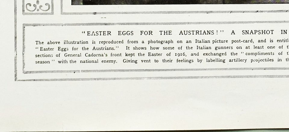 1916 WWI WW1 Estampado Italiano Gunners Heavy-Gun Pilas en El Alpes ...