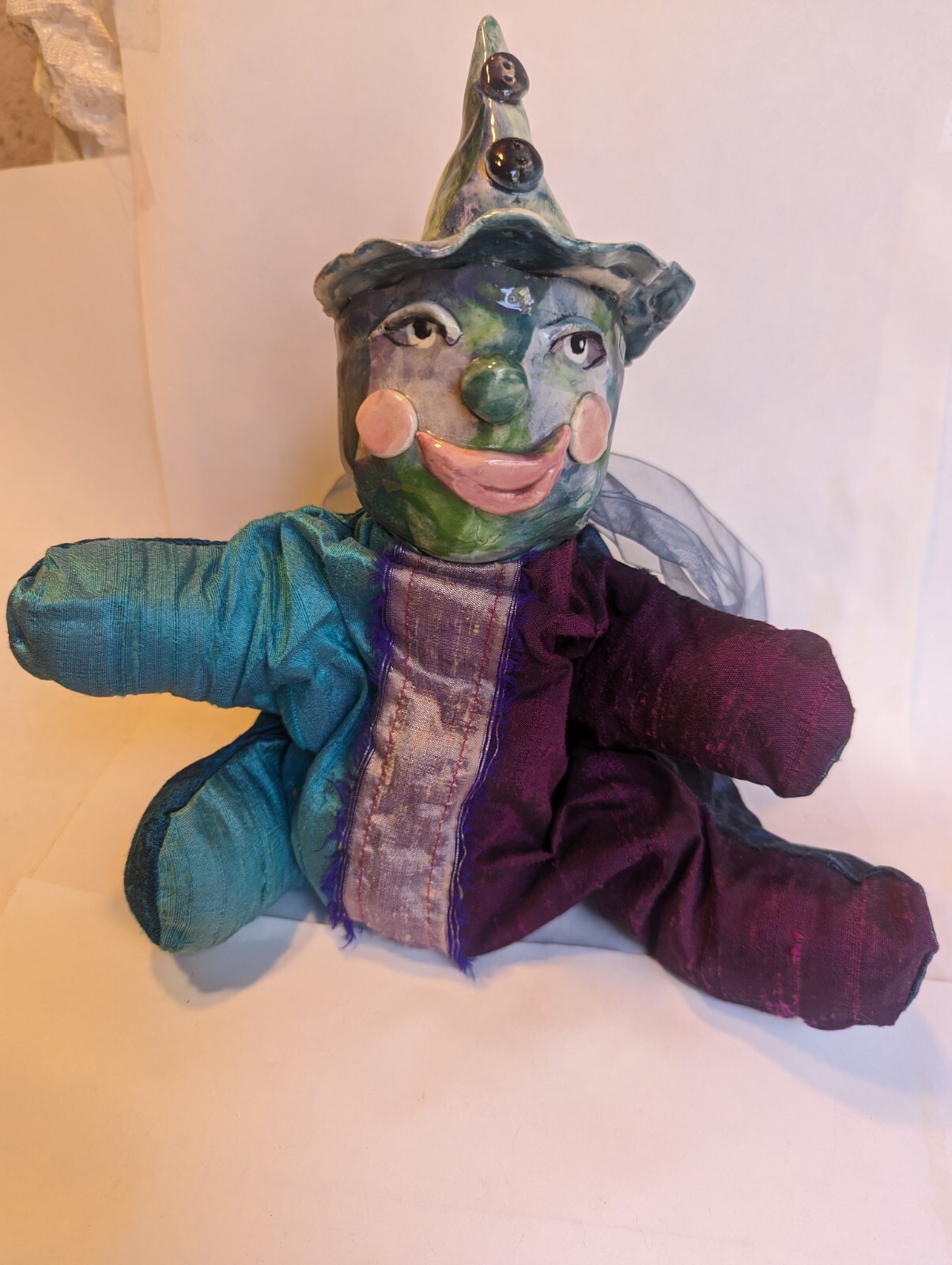 Very Rare WhimsiClay Mixed Media Clown Poppy Plays Send In The Clowns ...