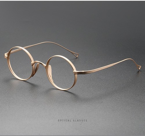 Titanium Gold Eyeglass Frames Ultralight Japanese Women Retro Round ...