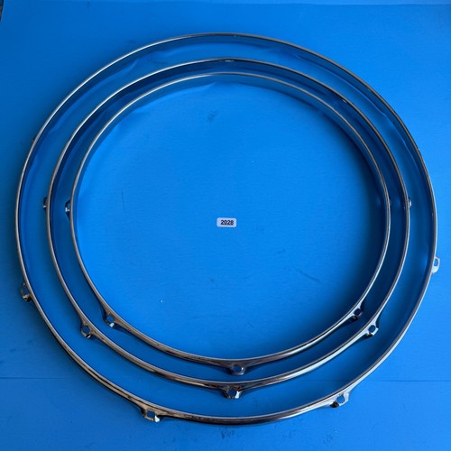 Ludwig Vintage Marching Tri-Tom Part: 15" 17" 20" Tom Hoop Chrome Rings ...