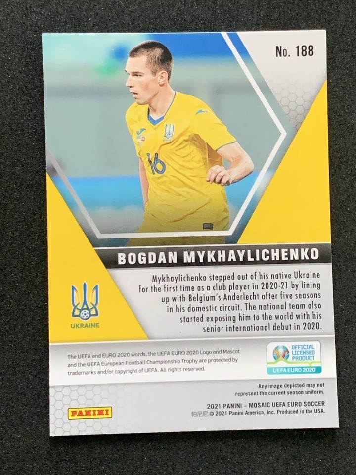 2021 Panini Mosaic UEFA Euro 2020 #188 Bogdan Mykhaylichenko RC Ukraine ...
