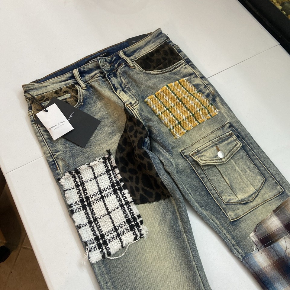 Embellish New York Women’s Designer Jeans Size 30x33.5 Patchwork Denim ...