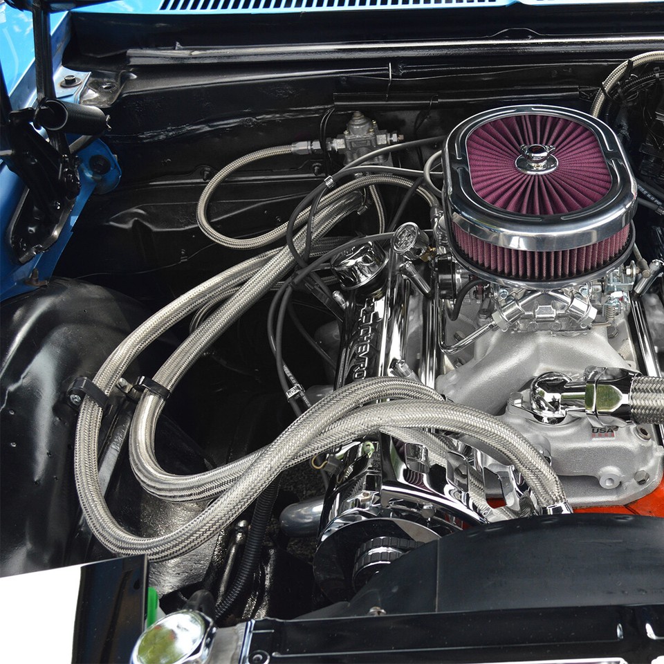 70" Flexible SS Braided Transmission Cooler Lines Kit 6AN For GM 4L60E ...