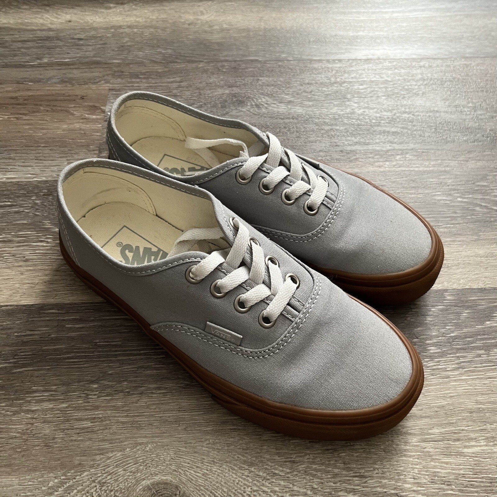 Vans Authentic Grey, White, & Gum Skate Shoes - Men's Size 4.5 / Women ...