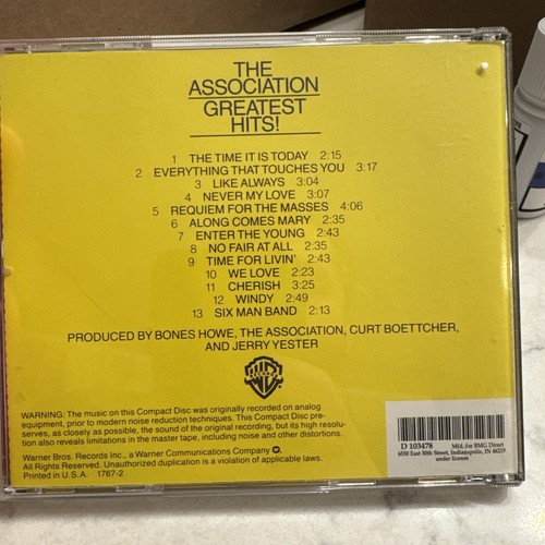 The Association - Greatest Hits (CD, Warner Bros.) 13 Tracks EXC | eBay