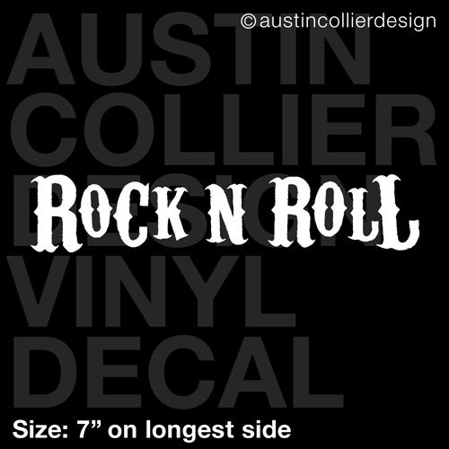 7" ROCK N ROLL vinyl decal car truck window laptop sticker - rockabilly ...