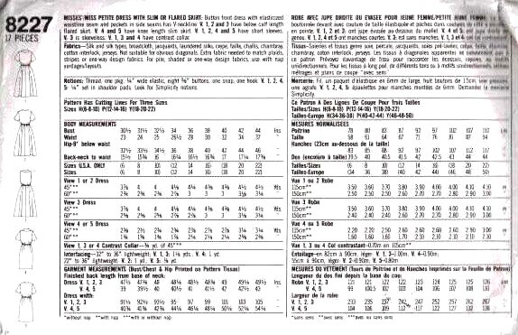 1992 Summer Dress Sewing Pattern U-Pick Size 6-22 Simplicity 8227 OOP ...