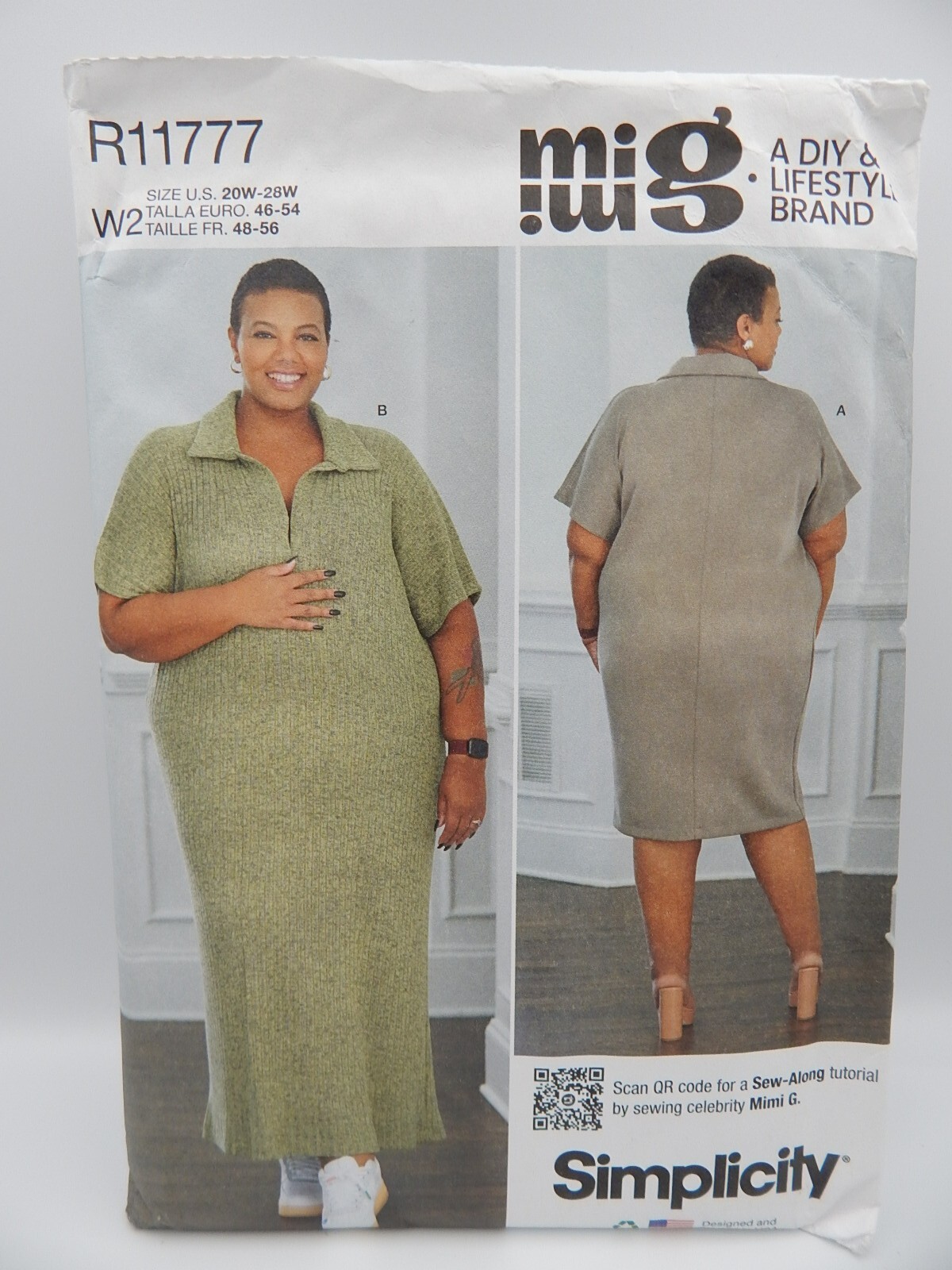 Simplicity 11777 Women's Knit Dress Uncut Pattern Plus Sz 20W-28W 9741 ...