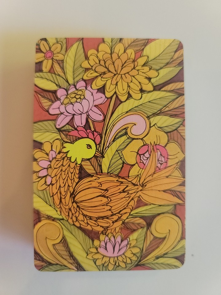 Vintage Whitman Plastic Coated Playing Cards with Fantastic Bird Design ...