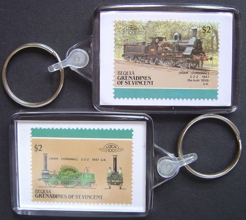 1847 LNWR Cornwall Single 2-2-2 Train Stamp Keyring (Loco 100) | eBay