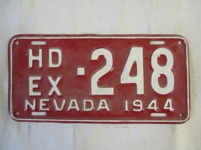 1944 Nevada HIGHWAY EX License Plate Tag ODD TYPE | eBay