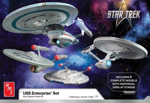 AMT Star Trek U.S.S. Enterprise Four Ship Set 1:2500 Scale 1485 Model ...