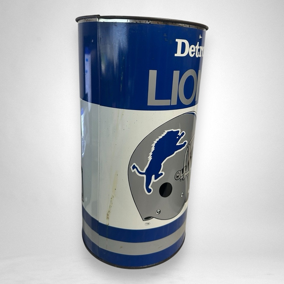 Detroit Lions Metal Trash Can Vintage P&K Products 19.5" | eBay