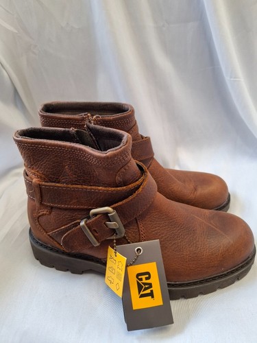 BNWT Ladies Cat Tan Leather Ankle Boots Size 6 - CG D41 | eBay UK