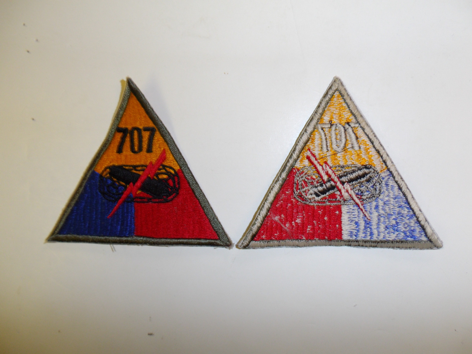 E4649 WW2 US Army Armored 707 Tank Battalion Triangle patch Corps ...