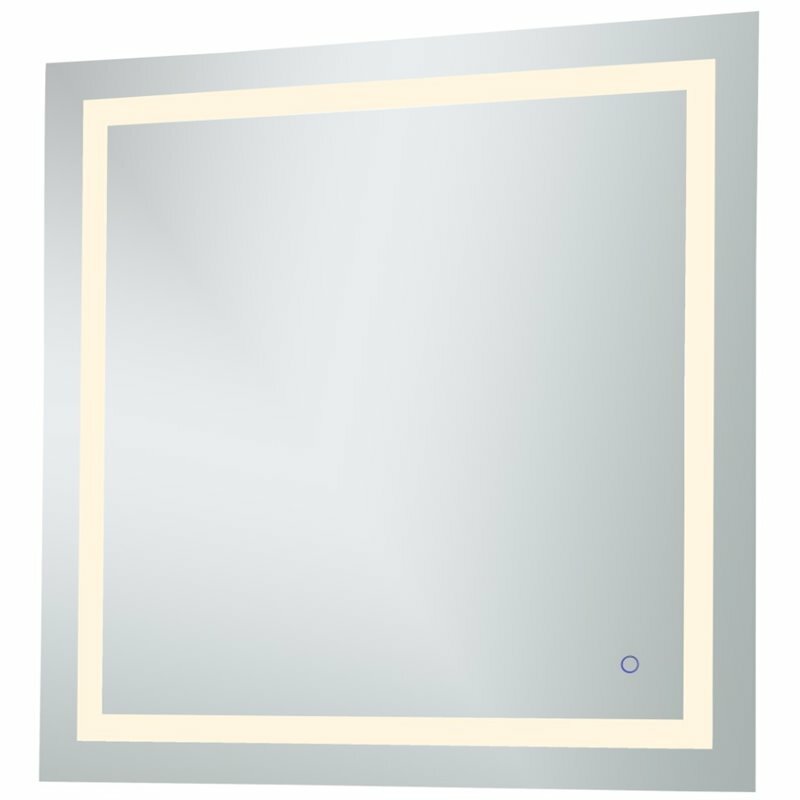 Elegant Decor Helios 36" Square Hardwired LED Bathroom Mirror with ...