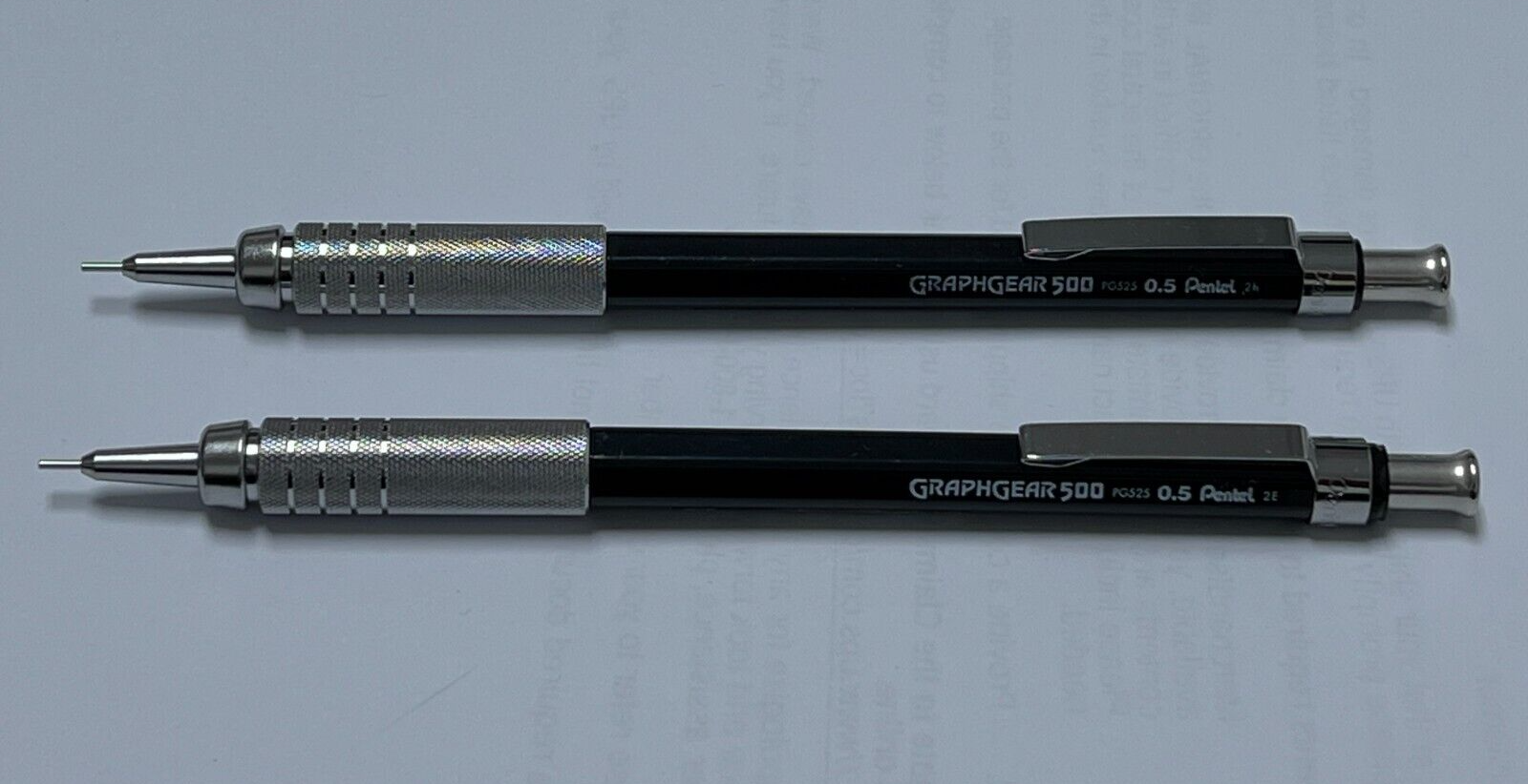 Set of 2 Pentel GraphGear 500 Automatic Drafting Pencil Black (PG525A ...
