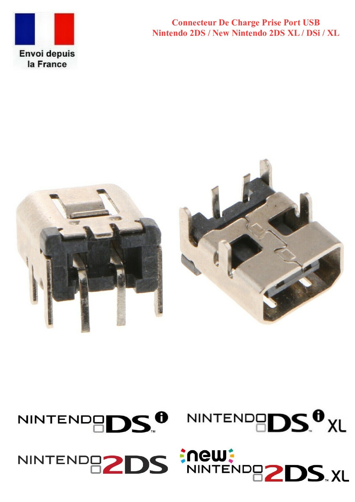 Connecteur De Charge Prise Alimentation Port USB 2DS New Nintendo 2DS ...