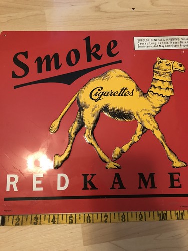 Vintage Red Kamel Cigarettes Camel Tobacco 13.5 Metal Flange Sign 1996 ...