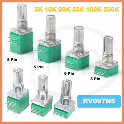 Poti Dreh Potentiometer 5K 10K 20K 50K 100K 500K Ohm Mono mit ON/OFF 3 ...