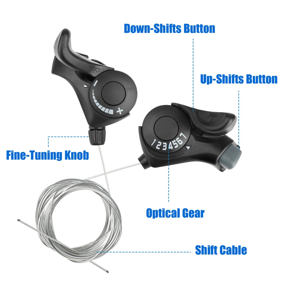 2Pcs 21 Speed Shifter for MTB Mountain Road Bicycle Shifter Bike Thumb ...