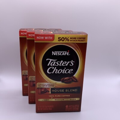 3 Boxes Nescafe Taster’s Choice House Blend Instant Coffee (18 Packets ...