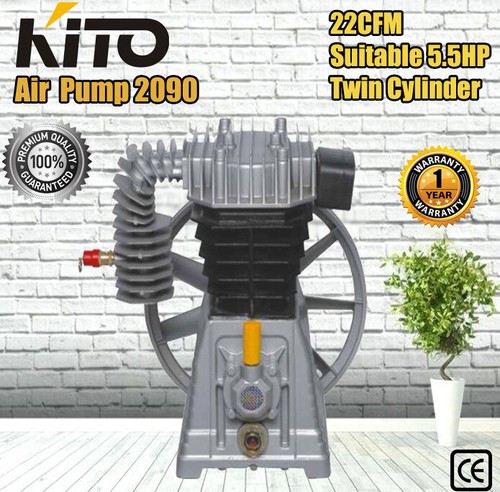 KITO INDUSTRIAL TWIN CYLINDER AIR COMPRESSOR PUMP SUITABLE FOR 5.5HP ...