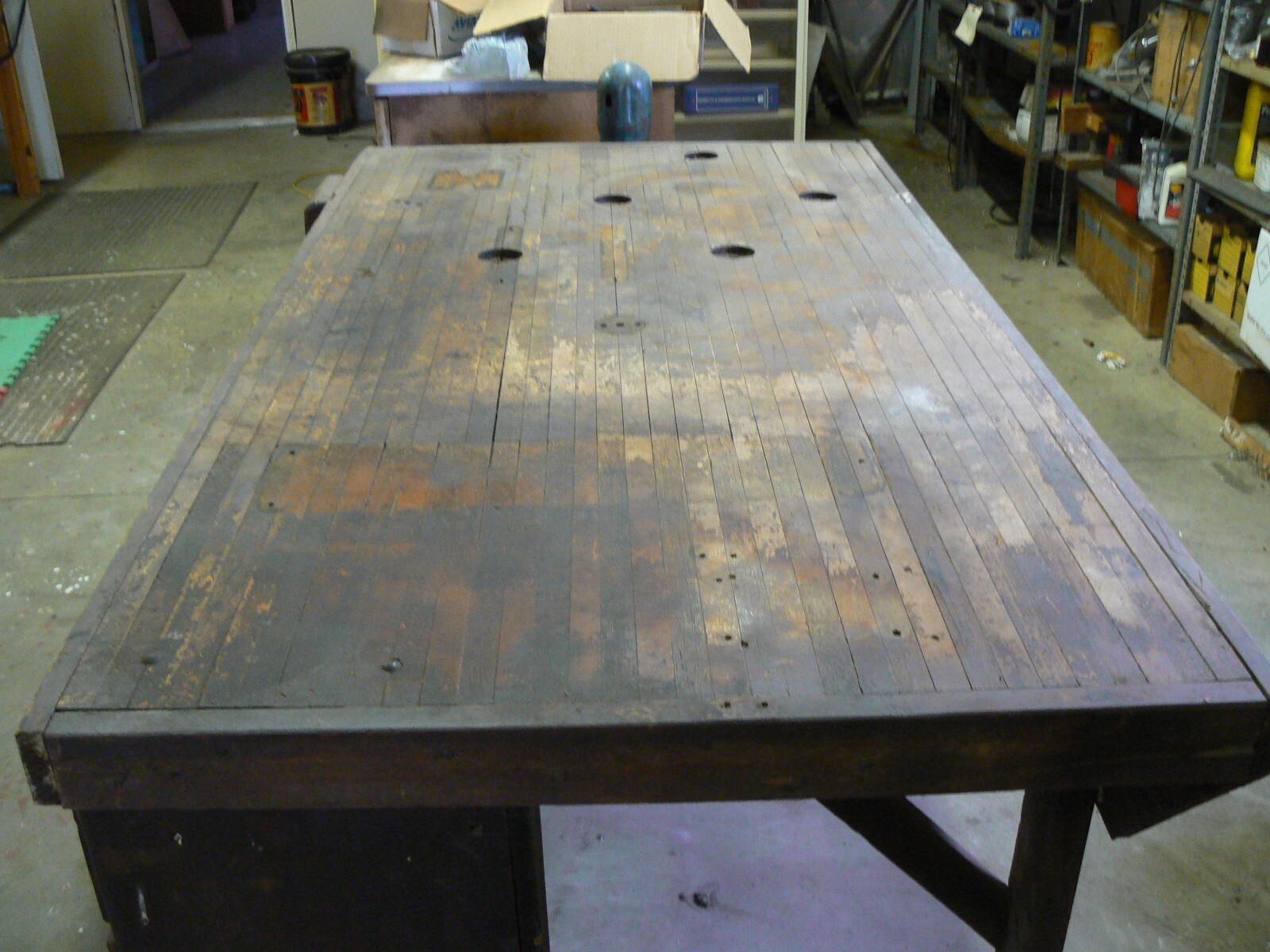 Antique leather working/ tanners Bench with vice Primitive unfinished ...