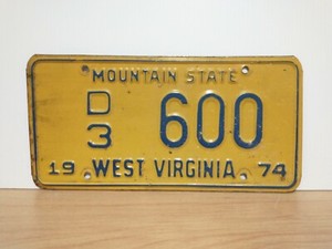 1974 West Virginia DEALER License Plate Tag Original | eBay