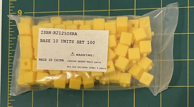 100 Yellow Base 10 Connecting Centimeter 1-Gram Unit Cubes for Math ...