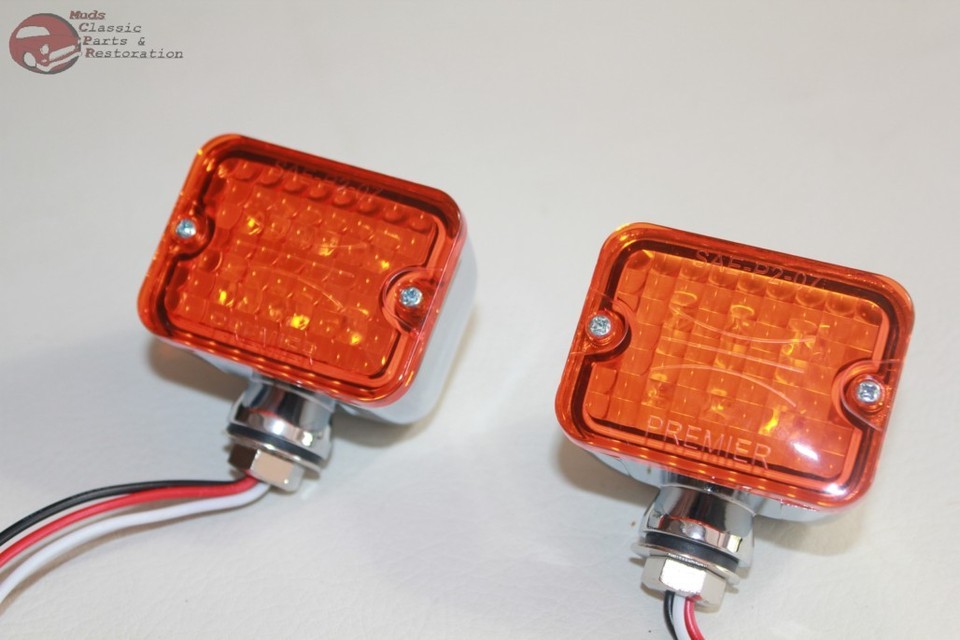 Medium LED Rectangle Rod Lights Park Turn Running Clearance Hot Rat Rod ...