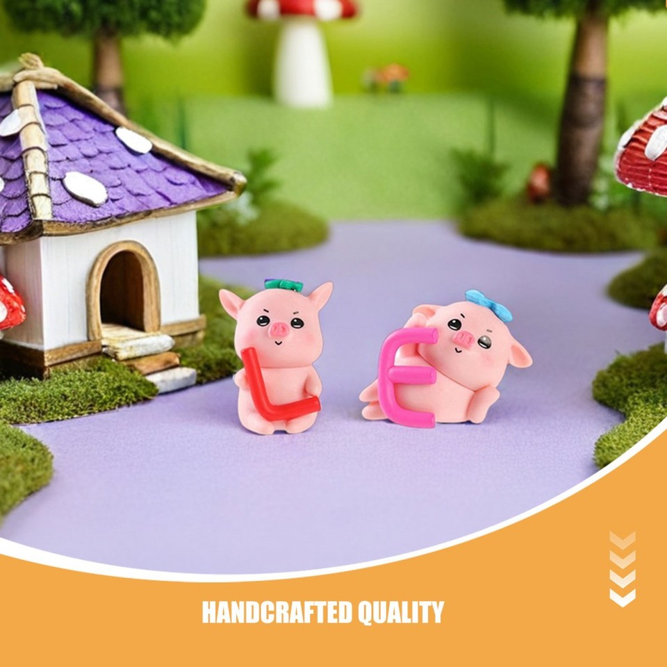 4 Sets Miniature Pig Figurines, Mini Piggy Figures Cartoon Resin Animal ...