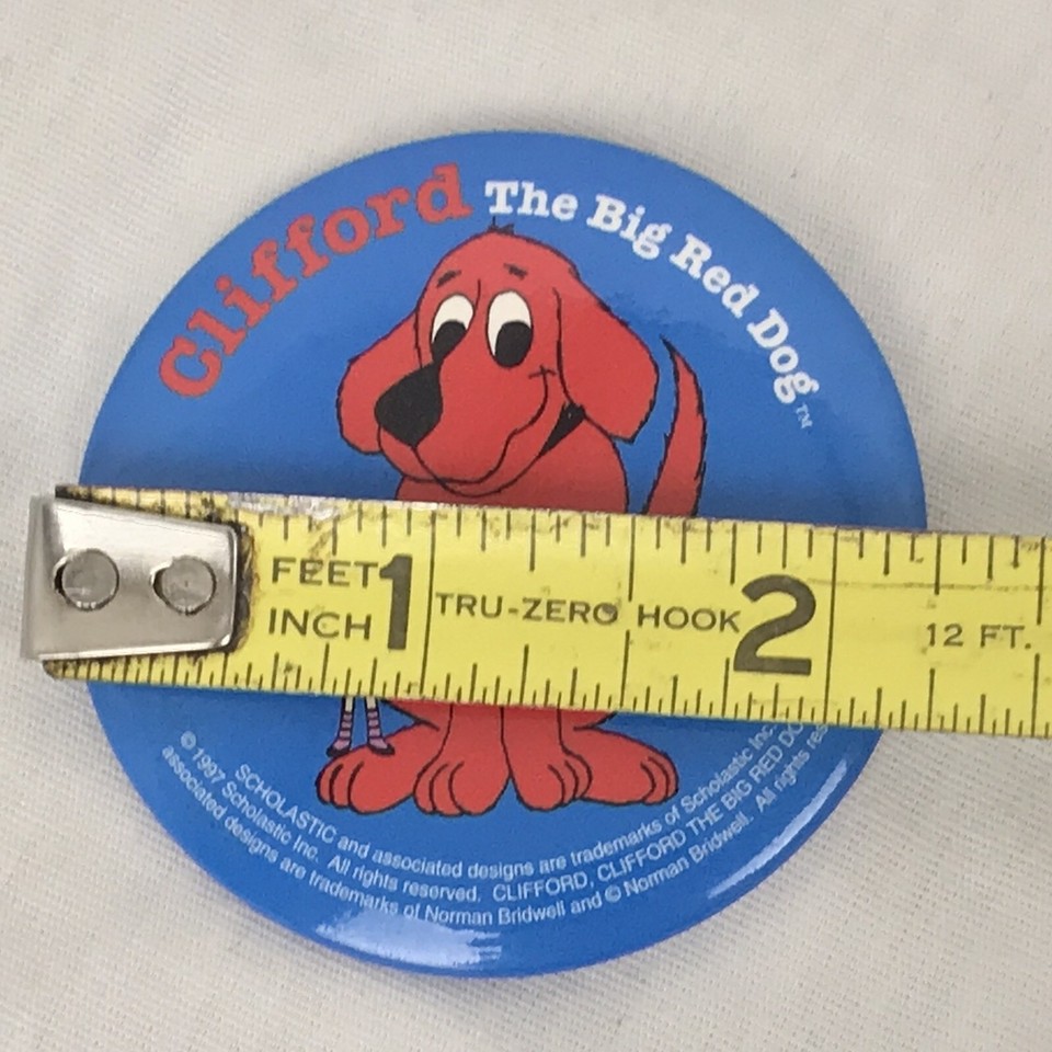 Vintage 90s Clifford The Big Red Dog Pinback Button Pin Scholastic 1997 ...