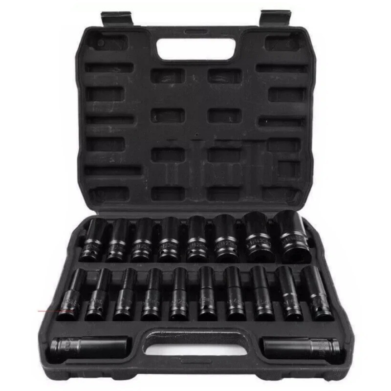 20Pcs Impact Socket Set 1/2” Drive Hex Deep Sockets 8-32mm Pneumatic ...