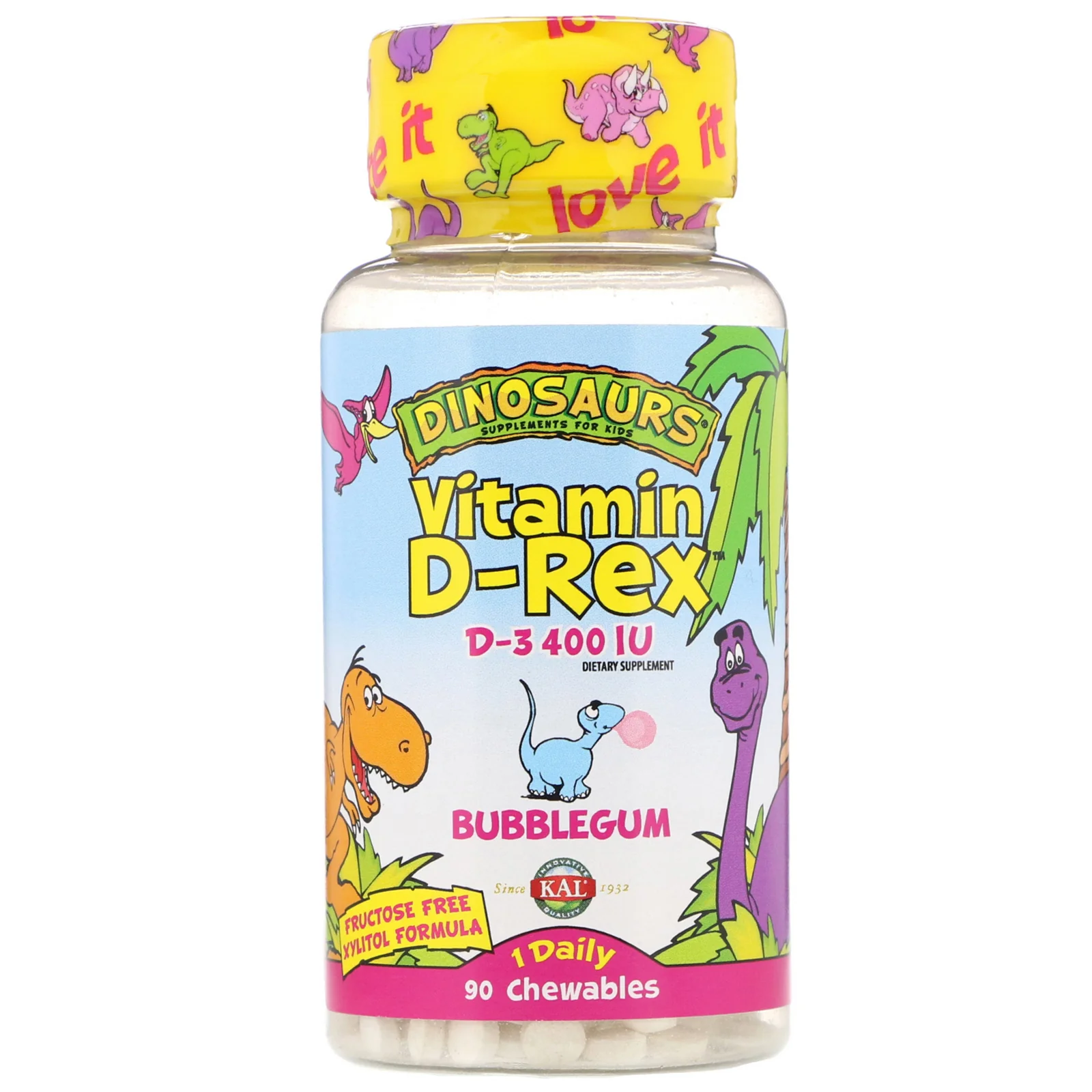 KAL, Vitamin D-Rex, Bubblegum, 400 IU, 90 Chewables | eBay