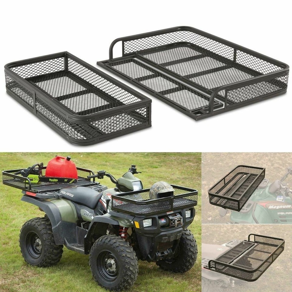 ATV Front Rear Rack Set Universal Drop Cargo Basket Storage Carrier ...
