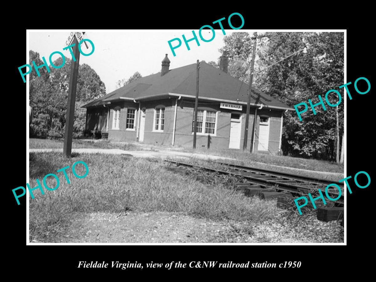 OLD POSTCARD SIZE PHOTO OF FIELDALE VIRGINIA THE RAILROAD STATION c1950 ...