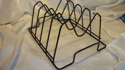 File Storage Shelf Stand Desktop Black Wrought Iron Book Holder Office ...