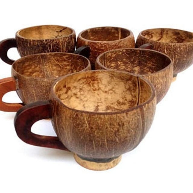 Hand Made Coconut Shell Tea Cups Coconut Tea Cup and saucer free ...