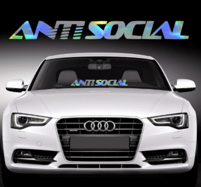 Antisocial Windshield Decal Sticker Racing Car Oil Slick Rainbow ...