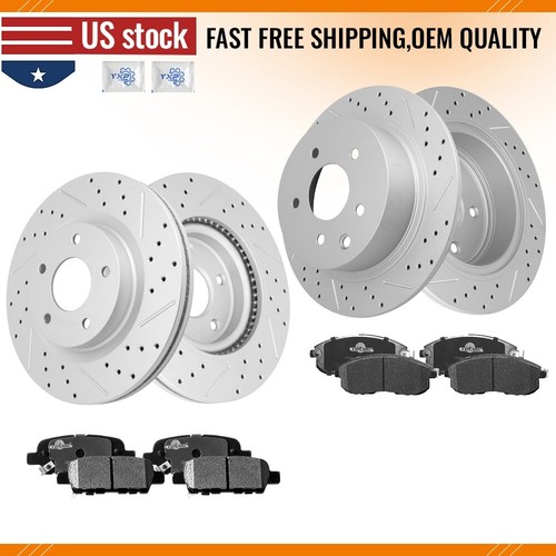 Front Rear Drilled Disc Rotors + Ceramic Pads Kit for 2007 - 2013 ...
