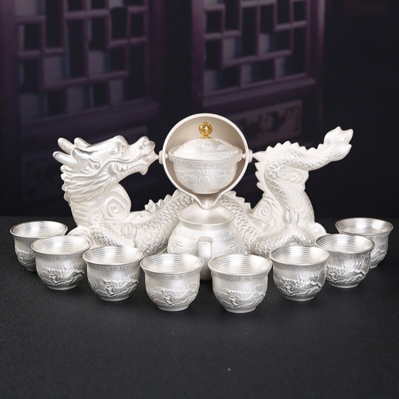 999 Pure Silver Tea Set Handmade Tea Pot Sterling Silver Tea Cup Fair ...