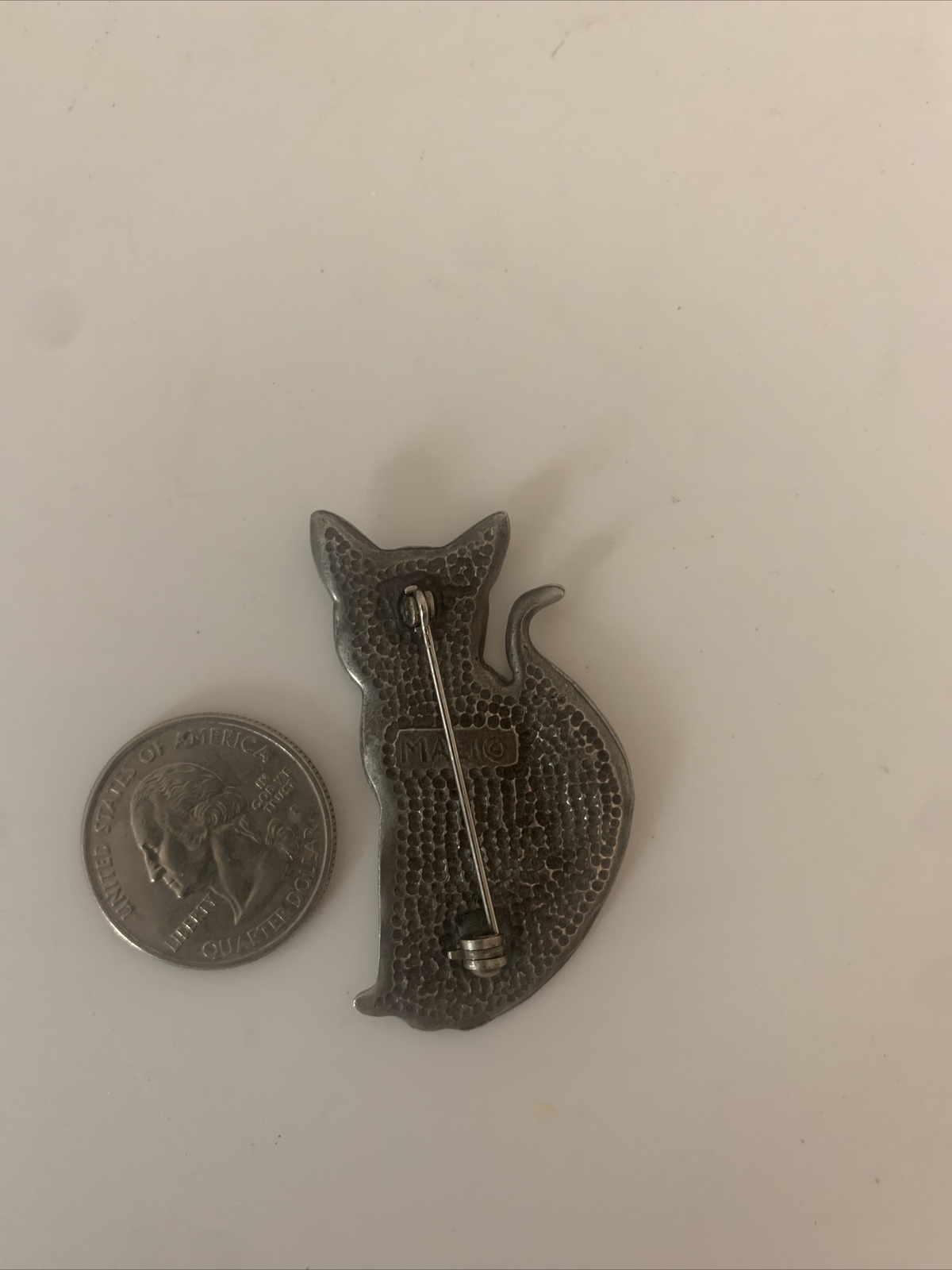 Vintage Signed MALI Matte Silver Tone Cat Brooch Pin | eBay
