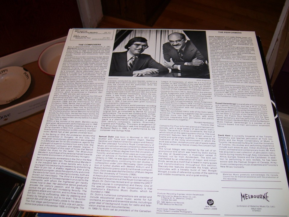 BELA BARTOK-SAMUEL DOLIN-THE MIRACULOUS MANDARIN-LP-NM-ANAGNOSON ...