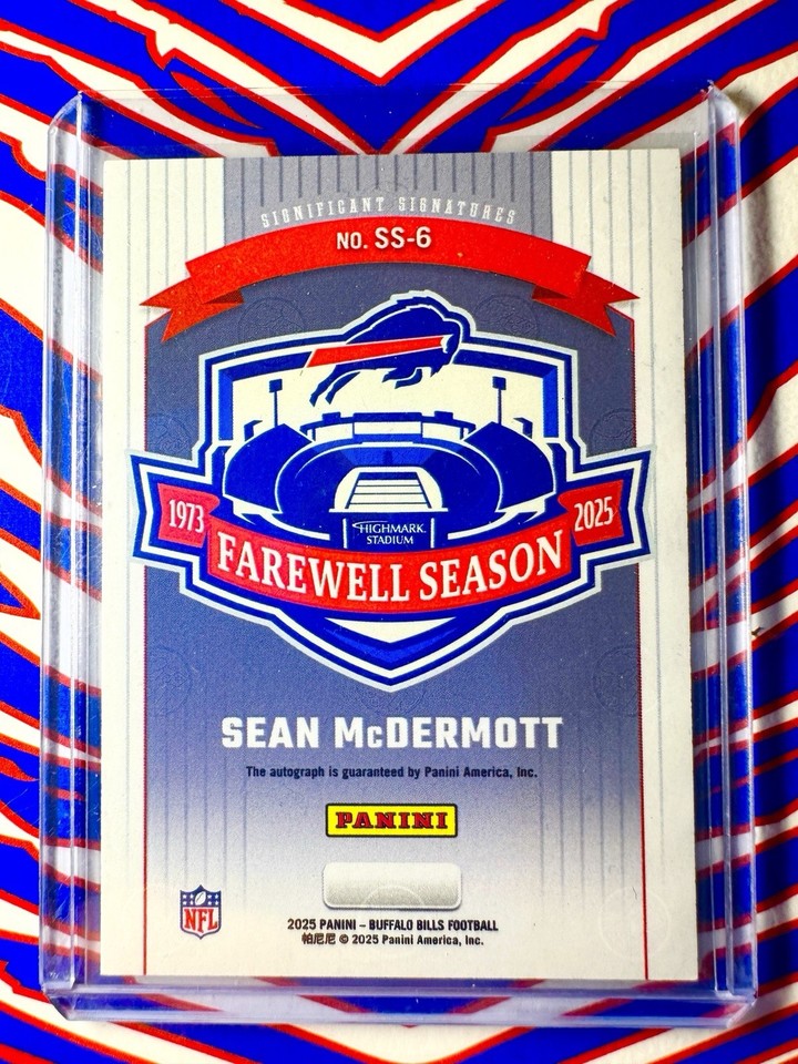 2025 Panini Farewell Season Sean McDermott Significant Signatures Auto ...