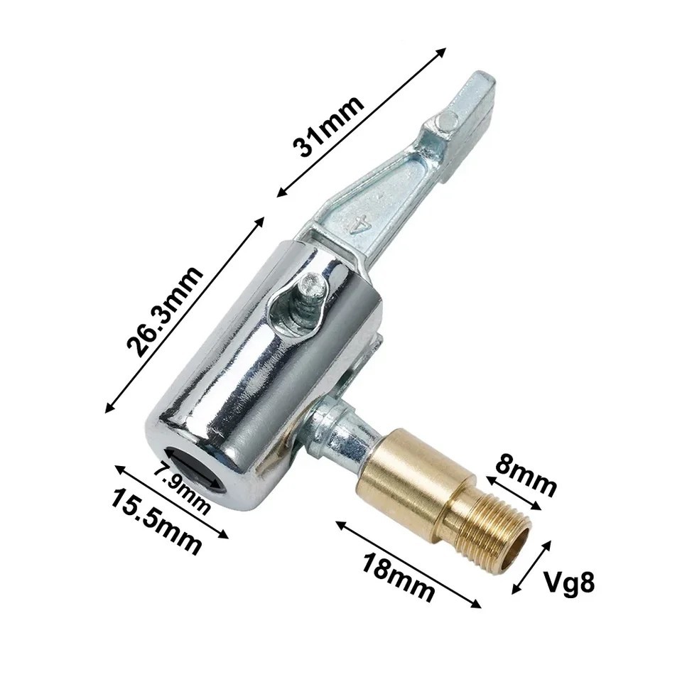 Car Air Inflator Pump Hose Nozzle Adapter Tire Chuck Valve Clip ...