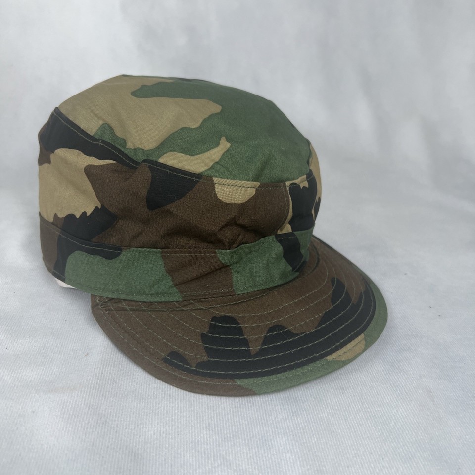 M81 Woodland Camouflage Patrol Cap Ear Flap Fleece Lined Military Issue ...