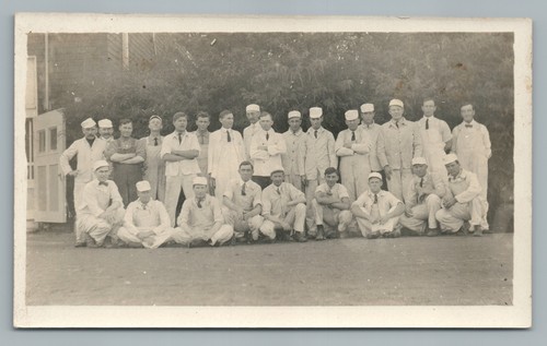 Work Gang—Butchers? Milk Men? RPPC Antique Occupation Photo Postcard ...