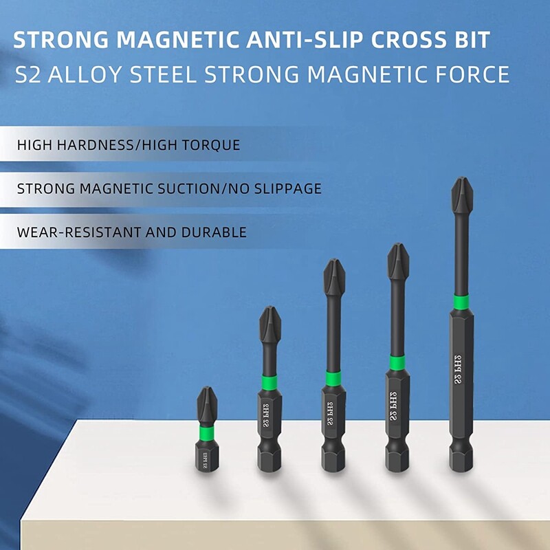 Magnetic Screwdriver Bit Set PH2 Bits S2 Magnetic Strong Magnetic ...