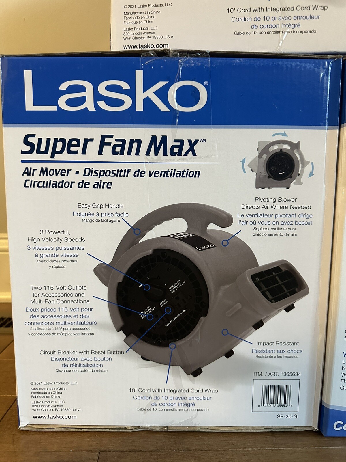 Lasko Super Fan Max Air Mover Bought in October 2023, Only Used for One ...